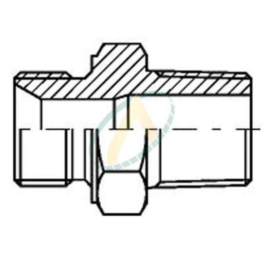 Union droit mâle 3/8 BSPP - mâle 1/2 BSPT