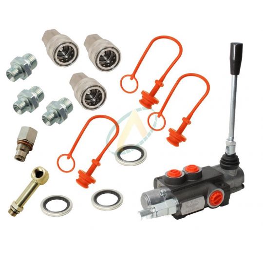 Kit Distributeur hydraulique - 1 double effet - Pour micro tracteur