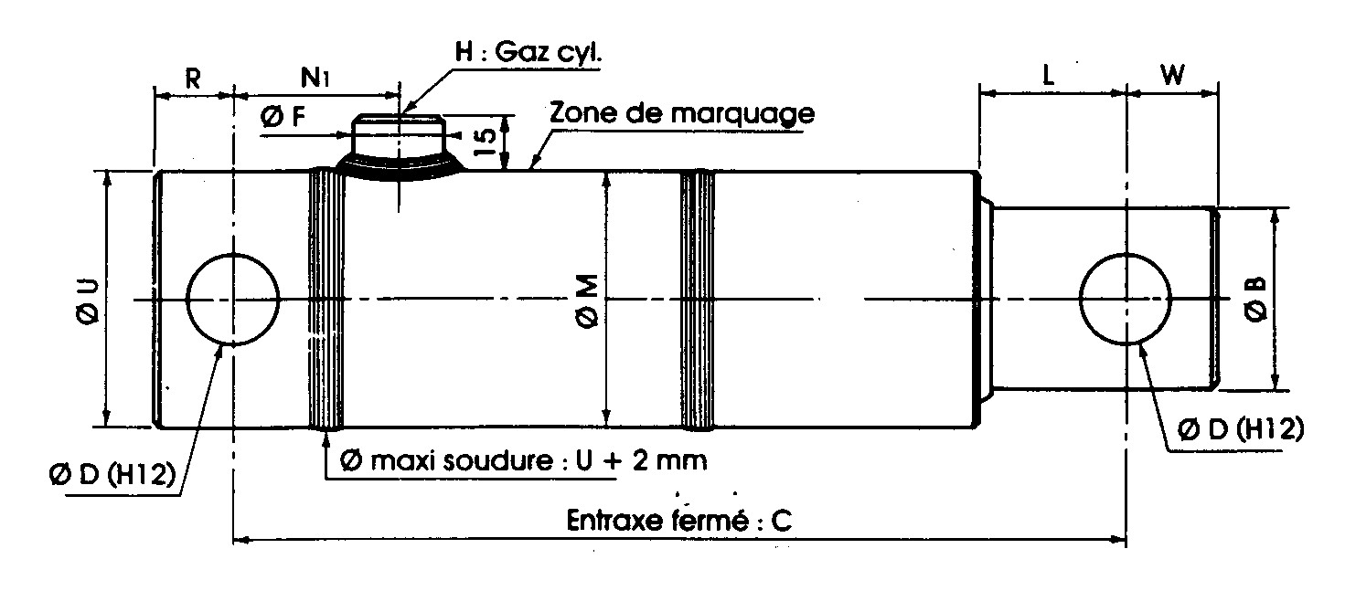 Schema verin simple effet hydraulique